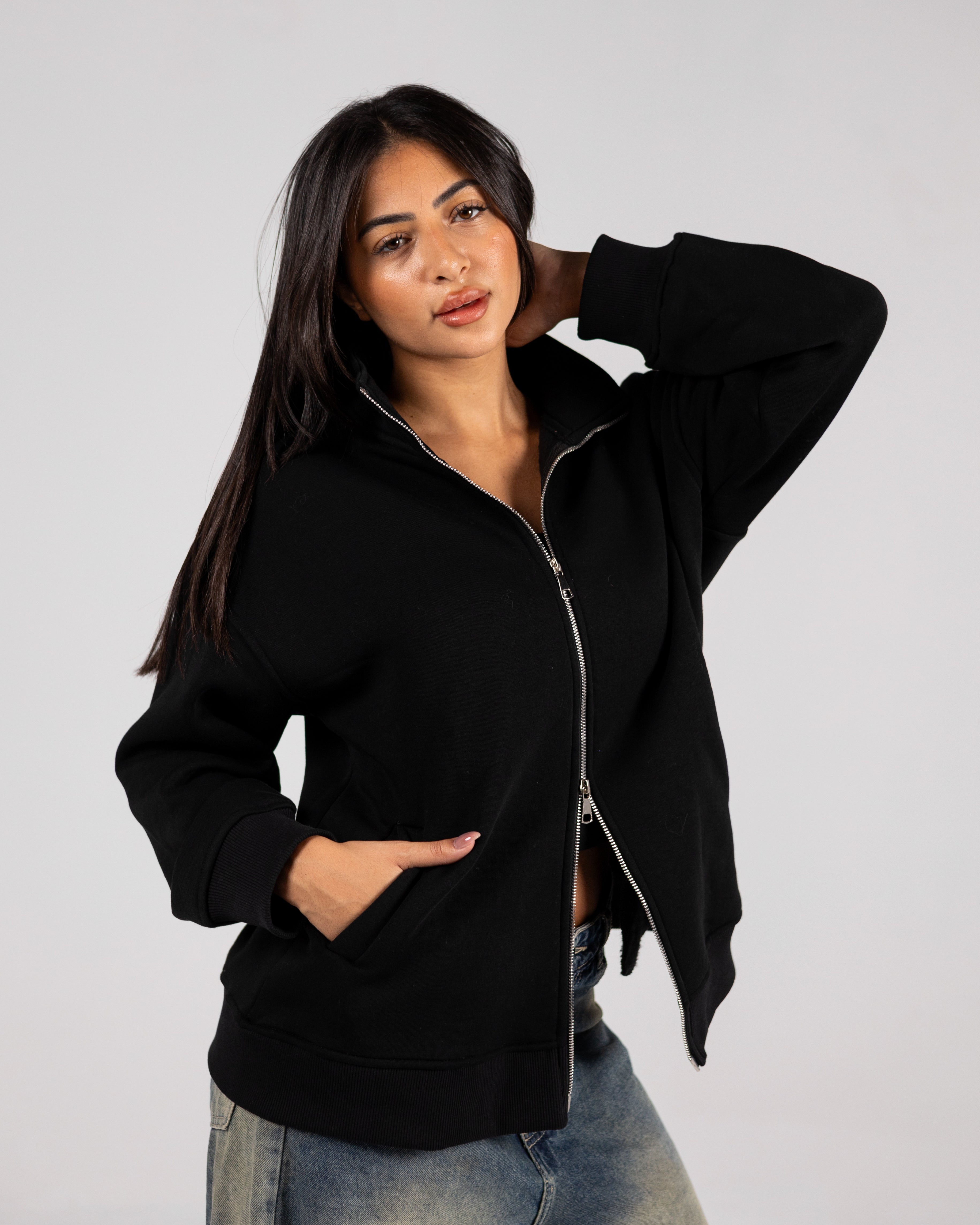 Double Zipper Jacket Black – V Y C